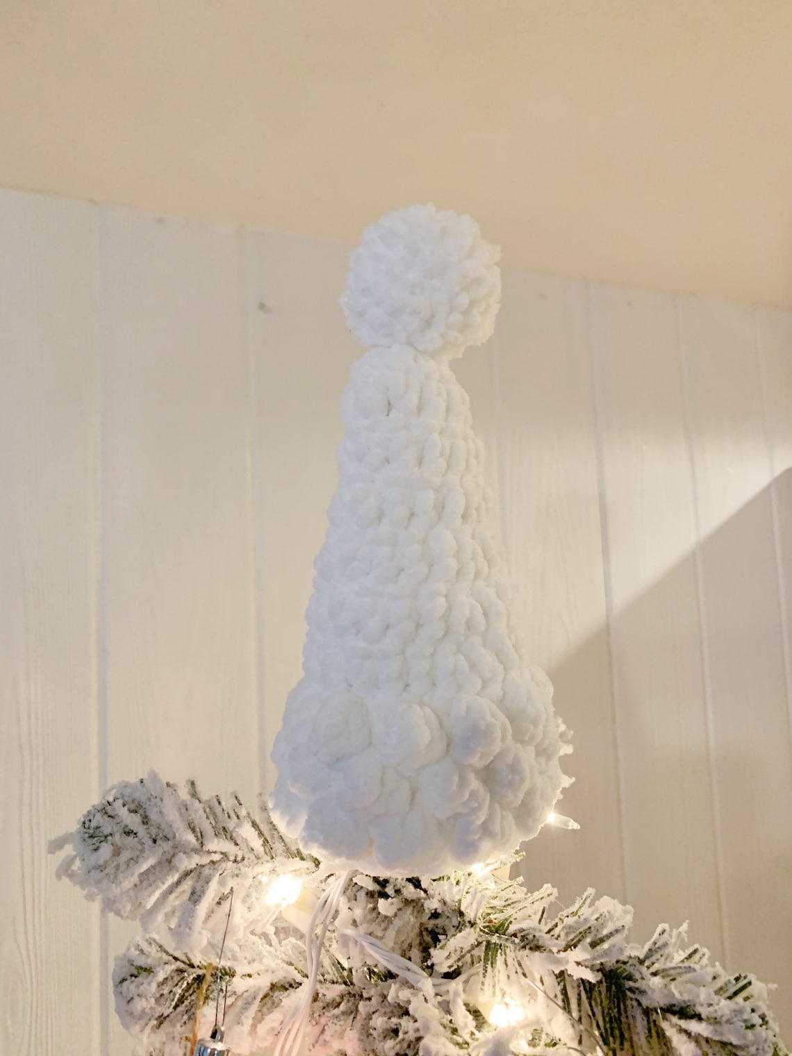 White Santa Hat Christmas Tree Topper Christmas Tree Decor - Etsy