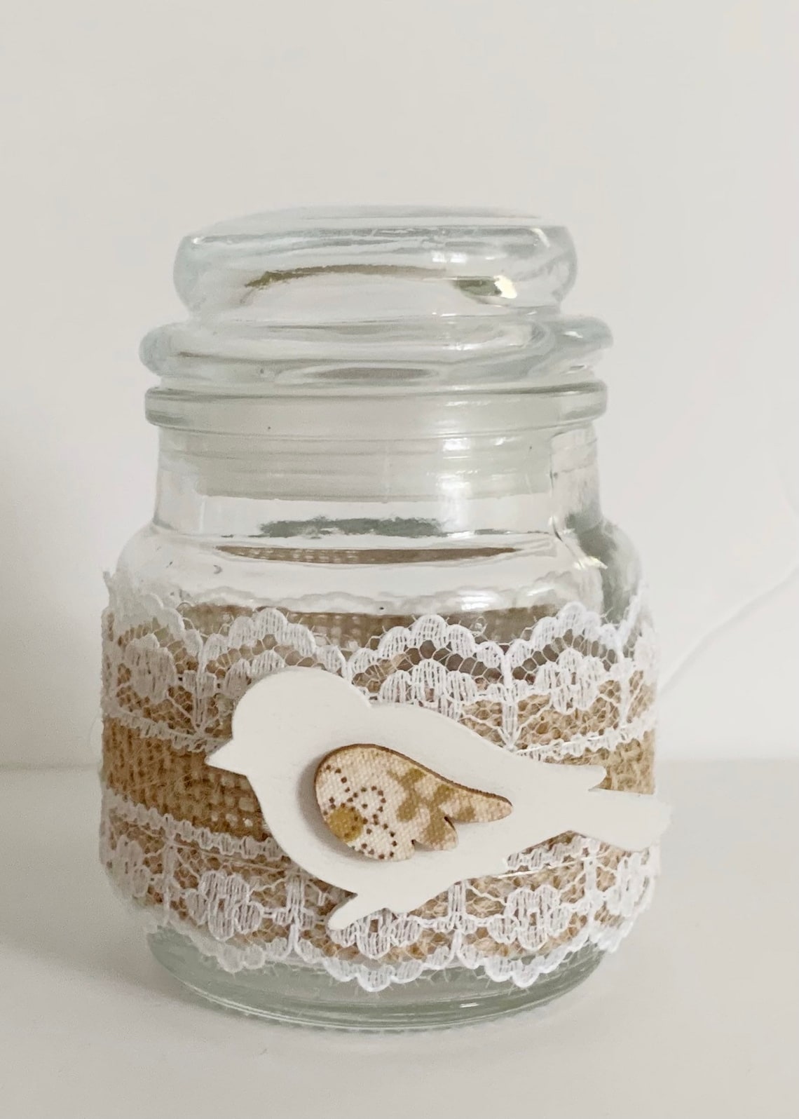 Decorative glass jar small small shabby chic mason jar | Etsy