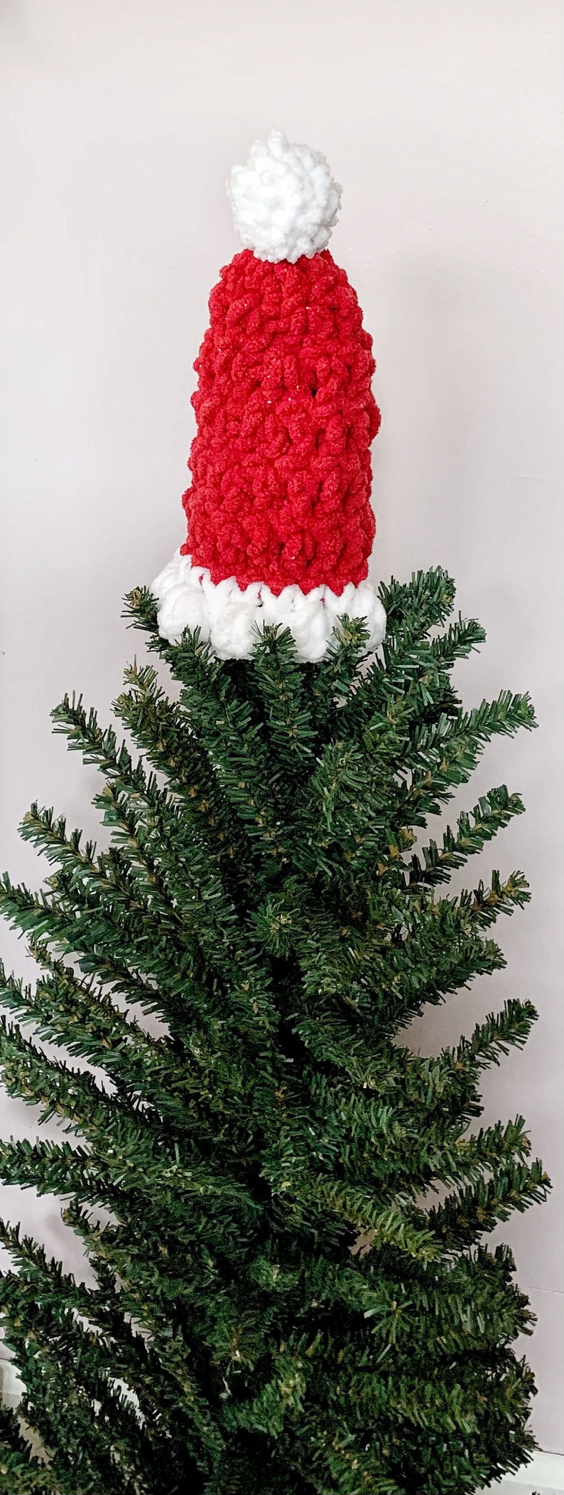 Santa Hat Christmas Tree Topper Christmas Tree Decor Gift - Etsy