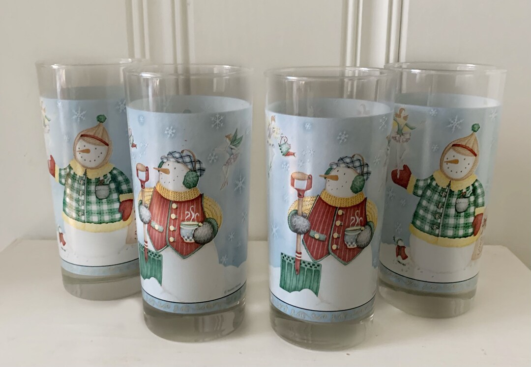 Vintage Debbie Mumm Snow Fairies Tumblers - Set of 4 Oneida Kitchen ...