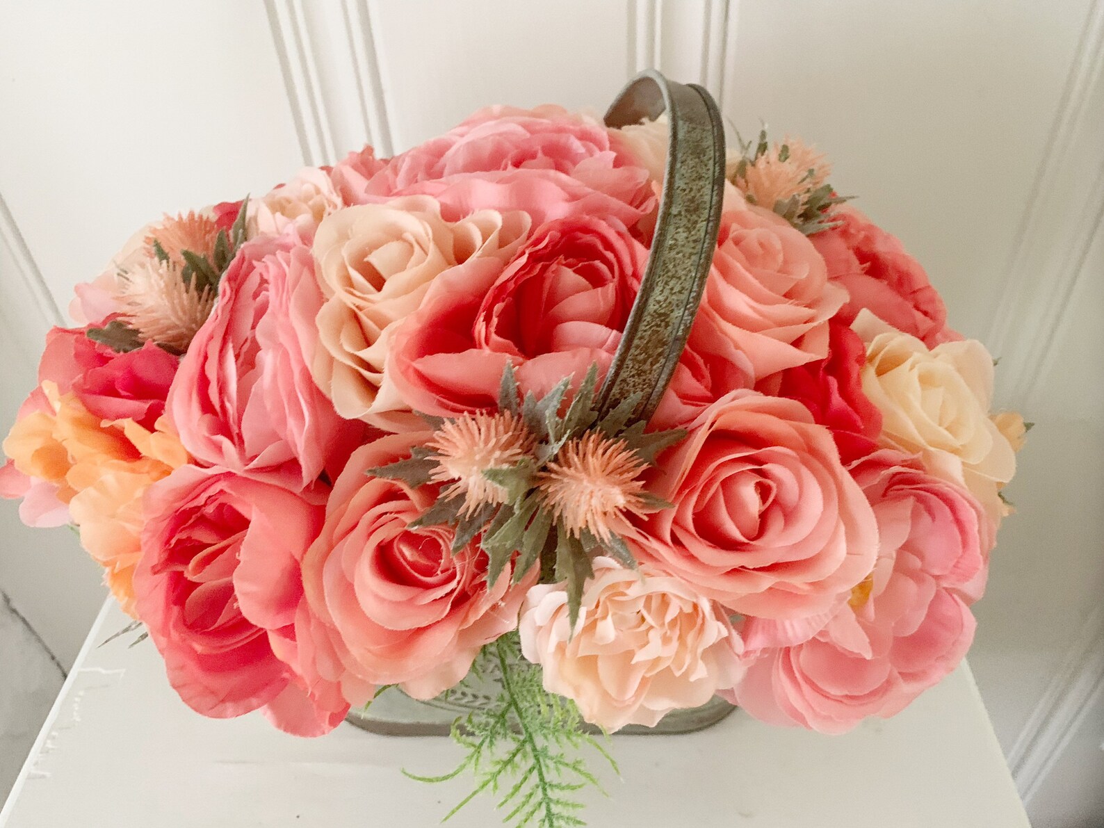 Rustic French country flower arrangement Farmhouse decor | Etsy