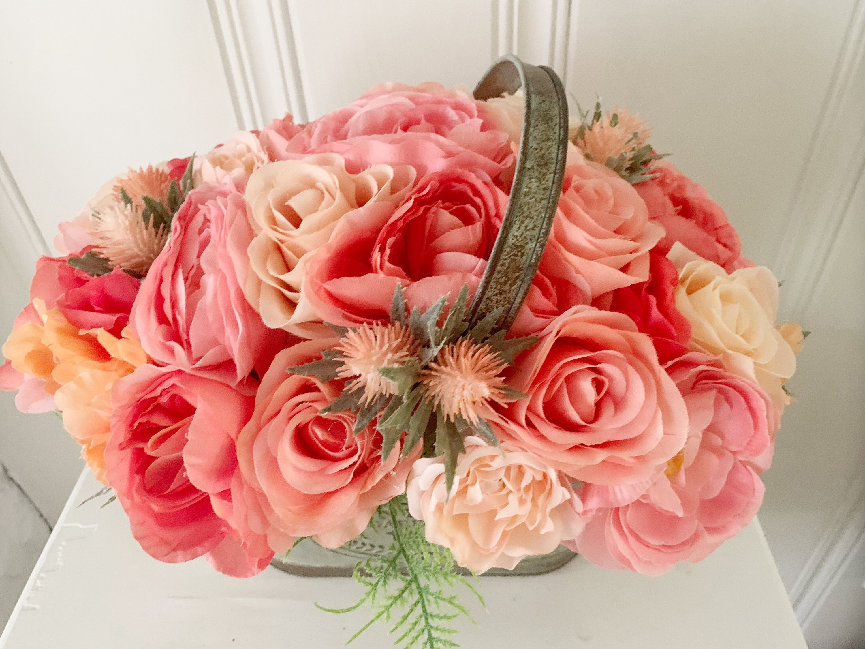 Rustic French country flower arrangement Farmhouse decor | Etsy