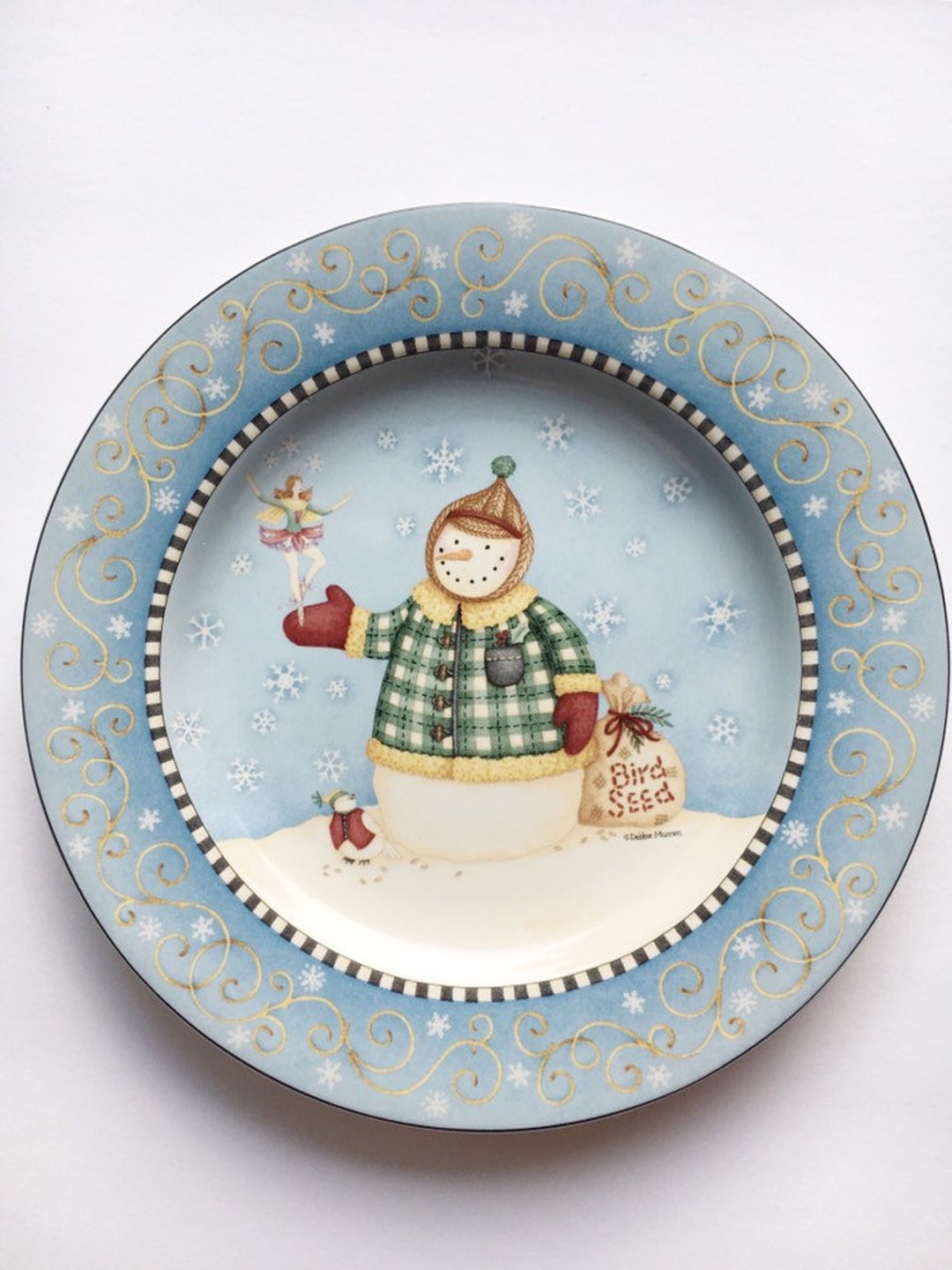 Vintage Oneida Snow Fairies Ceramic Salad Plate by Debbie Mumm - Etsy