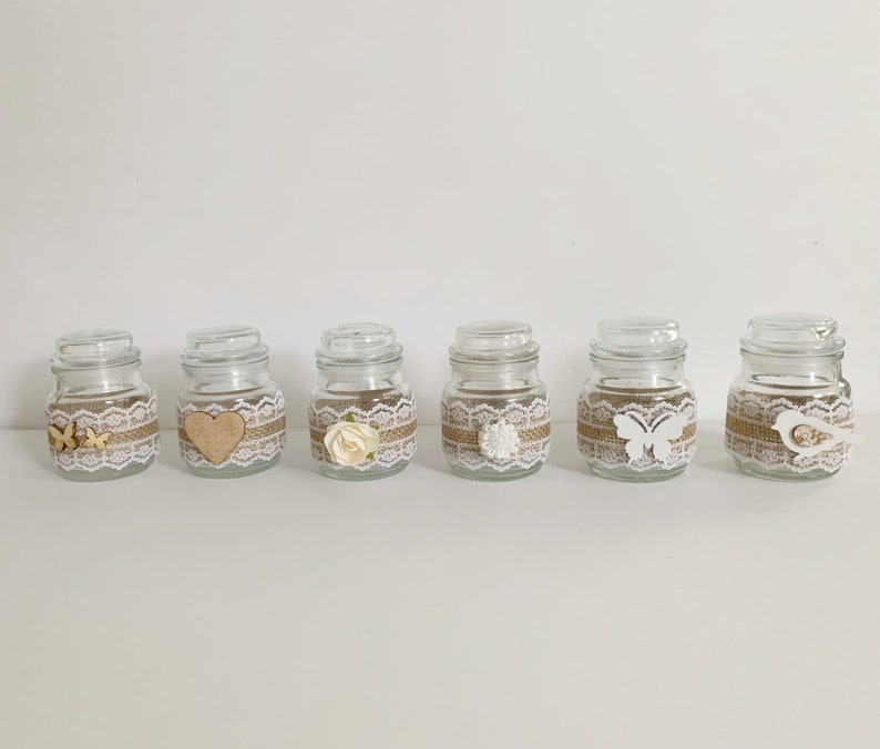 Decorative Glass Jar Small Small Shabby Style Mason Jar - Etsy