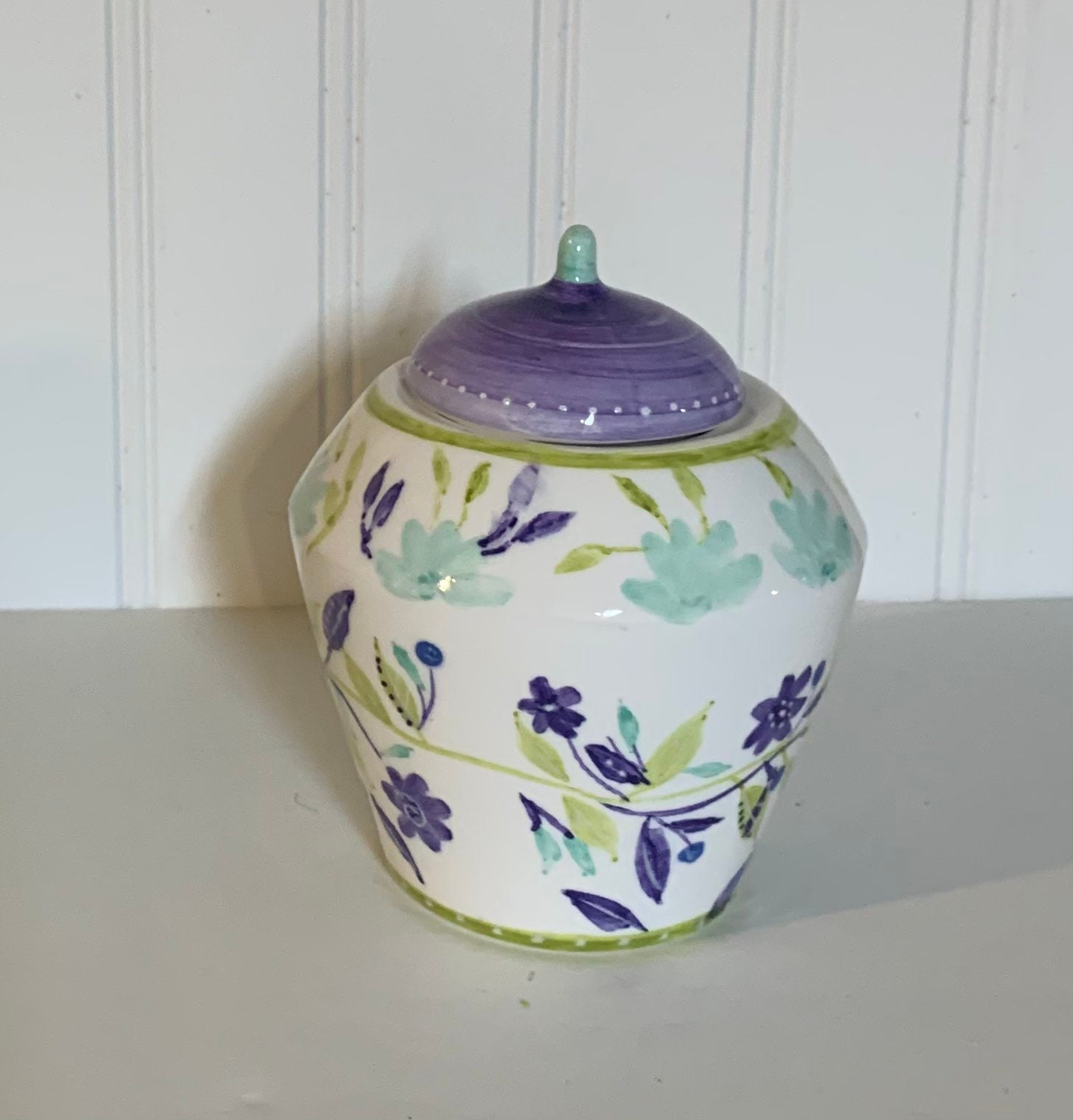 Mint Trellis Sugar Bowl With Lid by Block Vintage Ceramic - Etsy