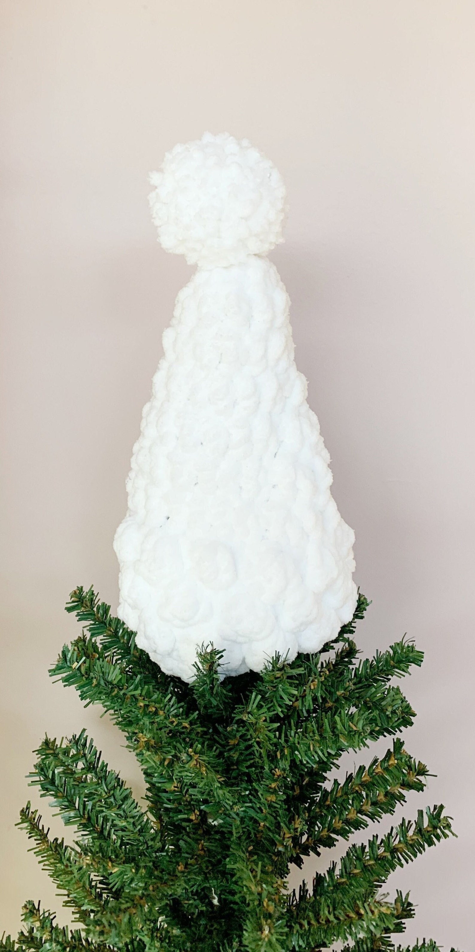 White Santa Hat Christmas Tree Topper Christmas Tree Decor - Etsy