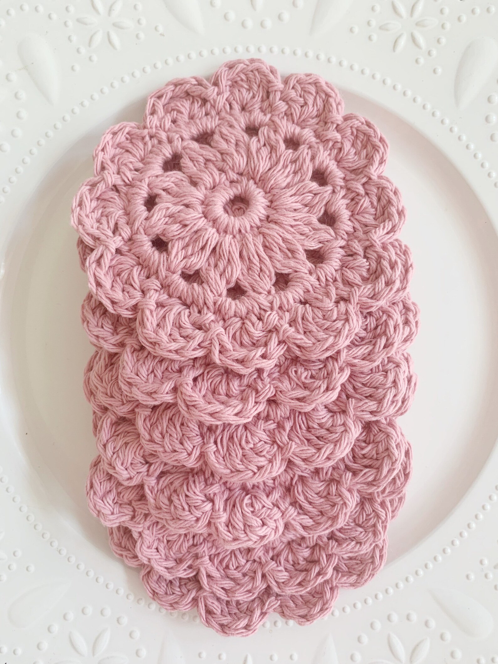 Set of 6 Cotton Crochet Drink Coasters Coffee Bar Decor | Etsy