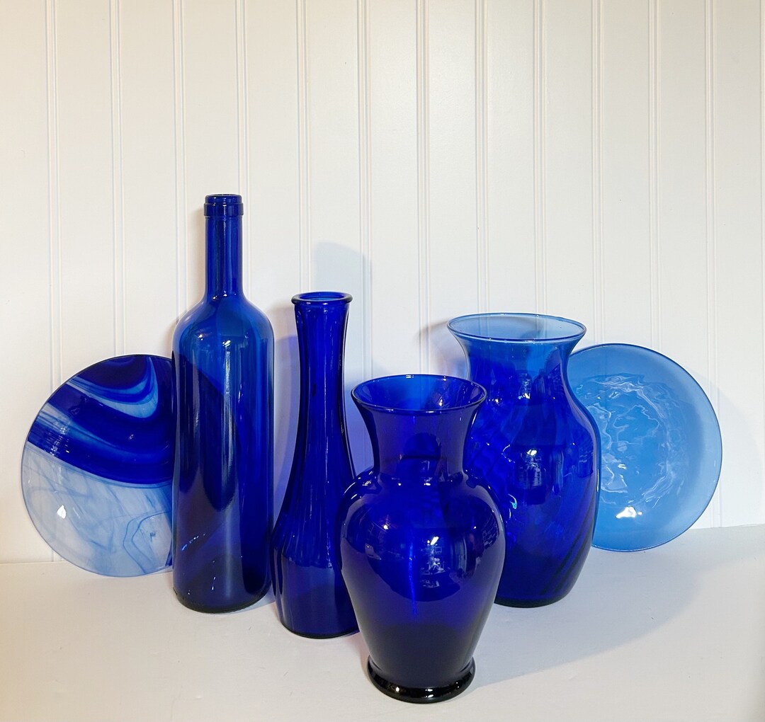 Cobalt Blue Vintage Glassware - Glass Home Decor - Etsy
