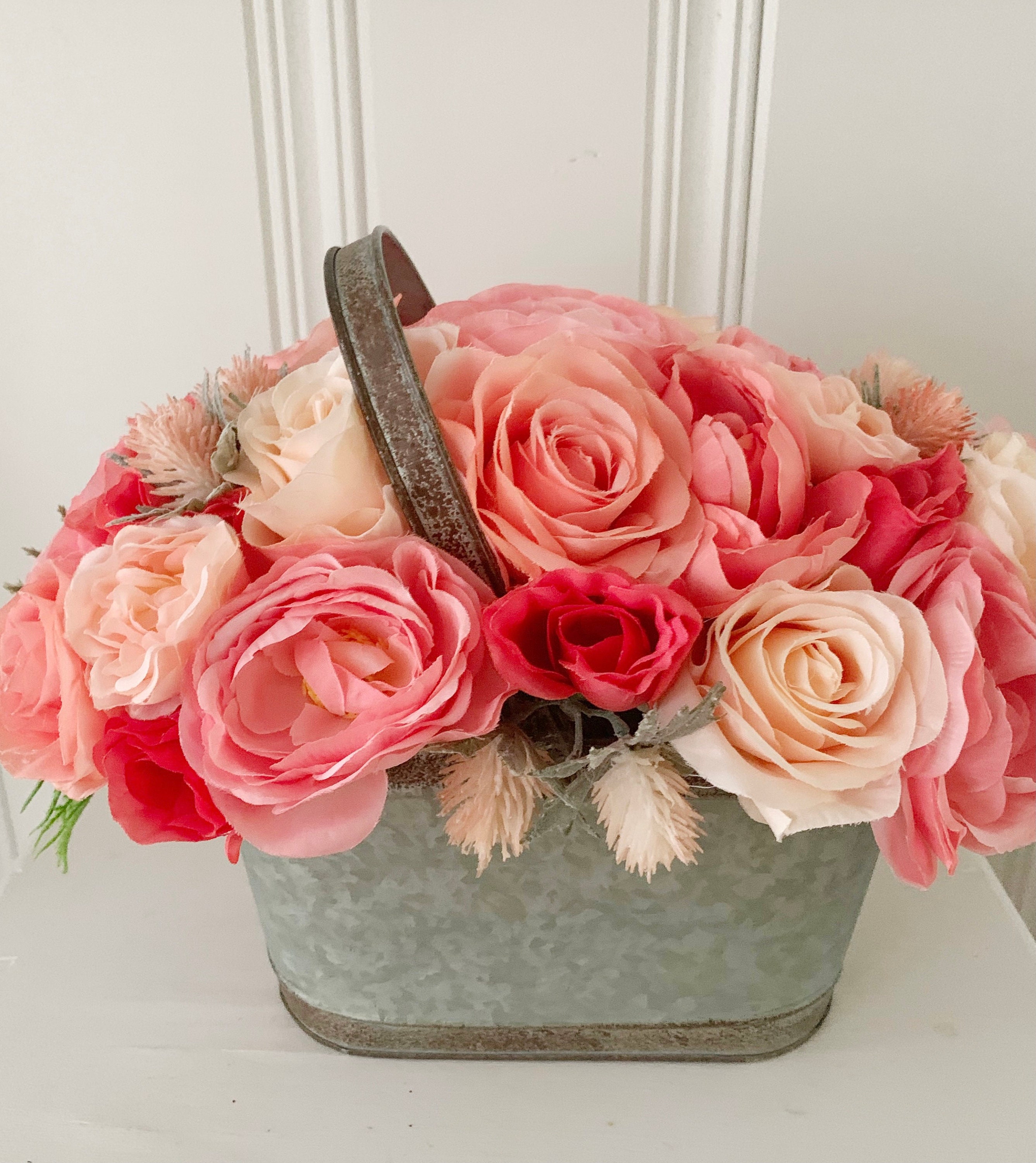 Rustic French country flower arrangement Farmhouse decor | Etsy