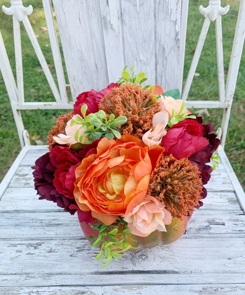 Fall Flower Arrangement Autumn Table Centerpiece Floral | Etsy
