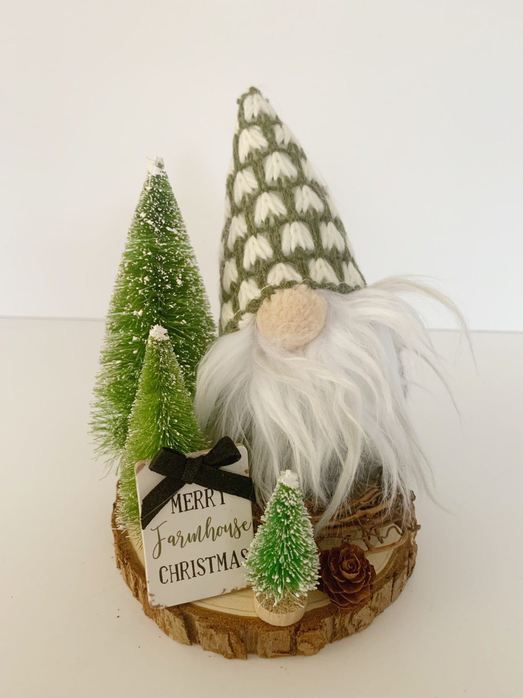 Farmhouse Christmas Gnome Table Decor Rustic Holiday Decor Christmas ...