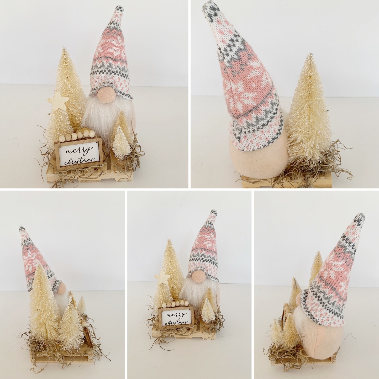 Pink Gnome Christmas Table Decor Tiered Tray Holiday Decor - Etsy