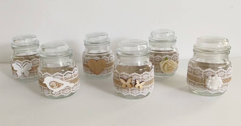 Decorative Glass Jar Small Small Shabby Style Mason Jar - Etsy