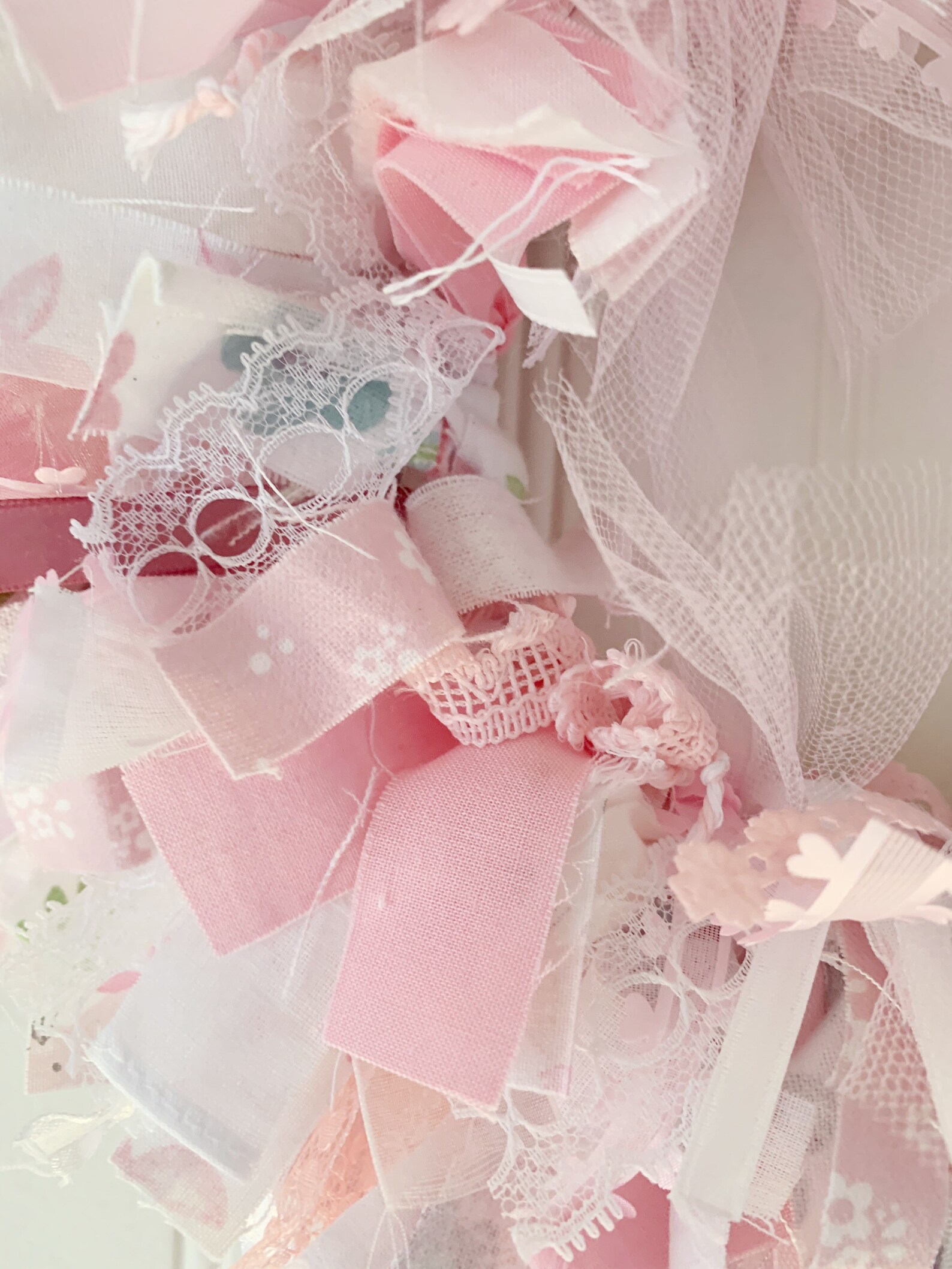 13 Pink Rag Wreath Nursery Wall Decor Girls Room | Etsy