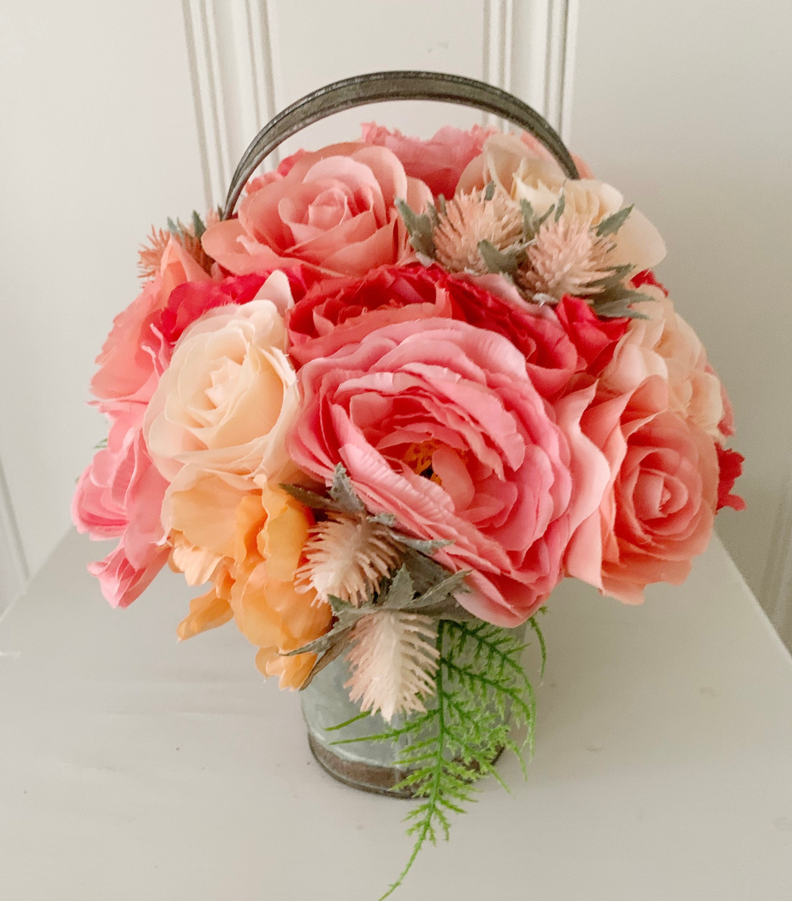 Rustic French country flower arrangement Farmhouse decor | Etsy