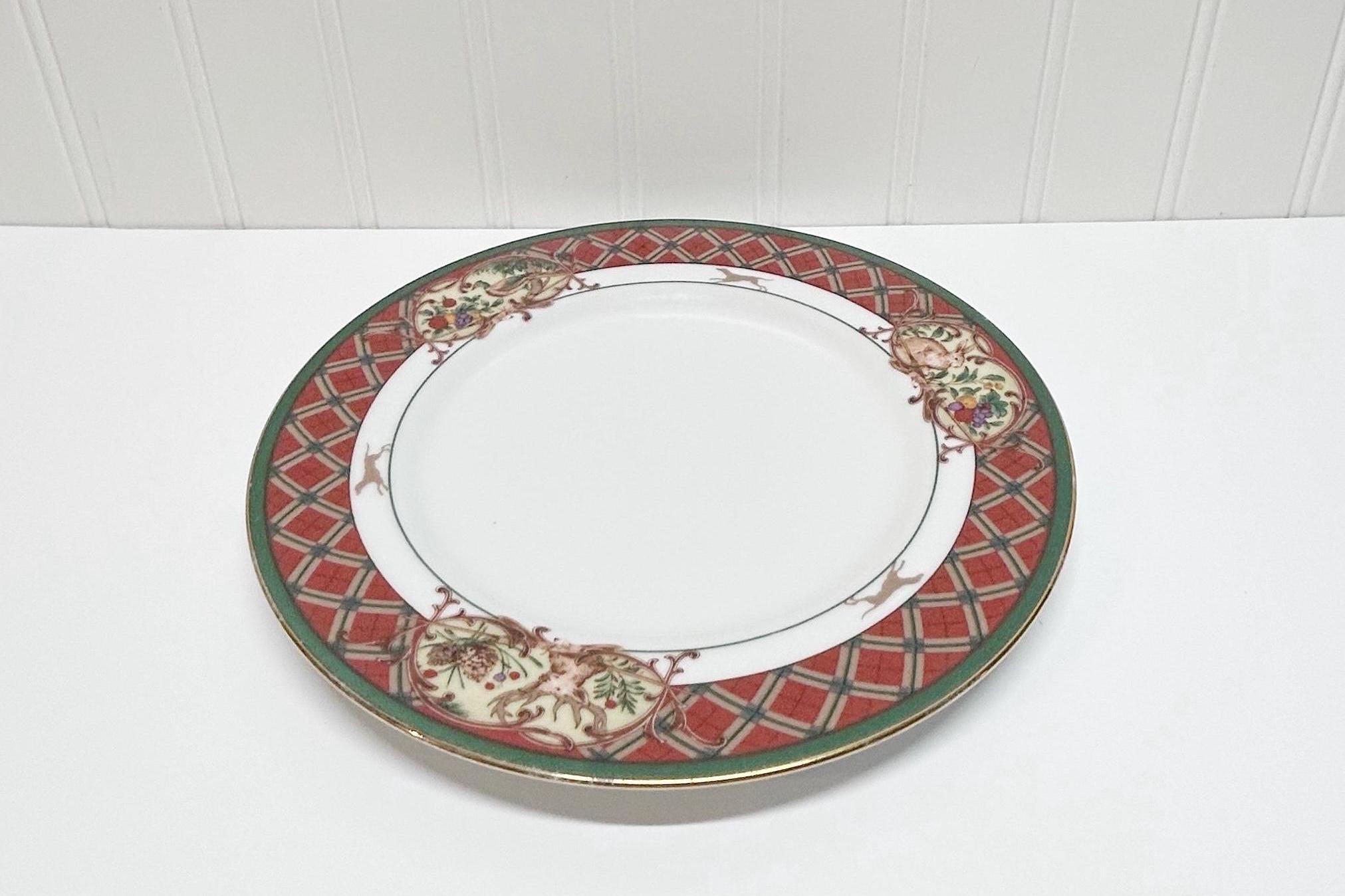 Fine China Dinner Plates Royal Hunt by Noritake - Vintage Ceramic Table ...