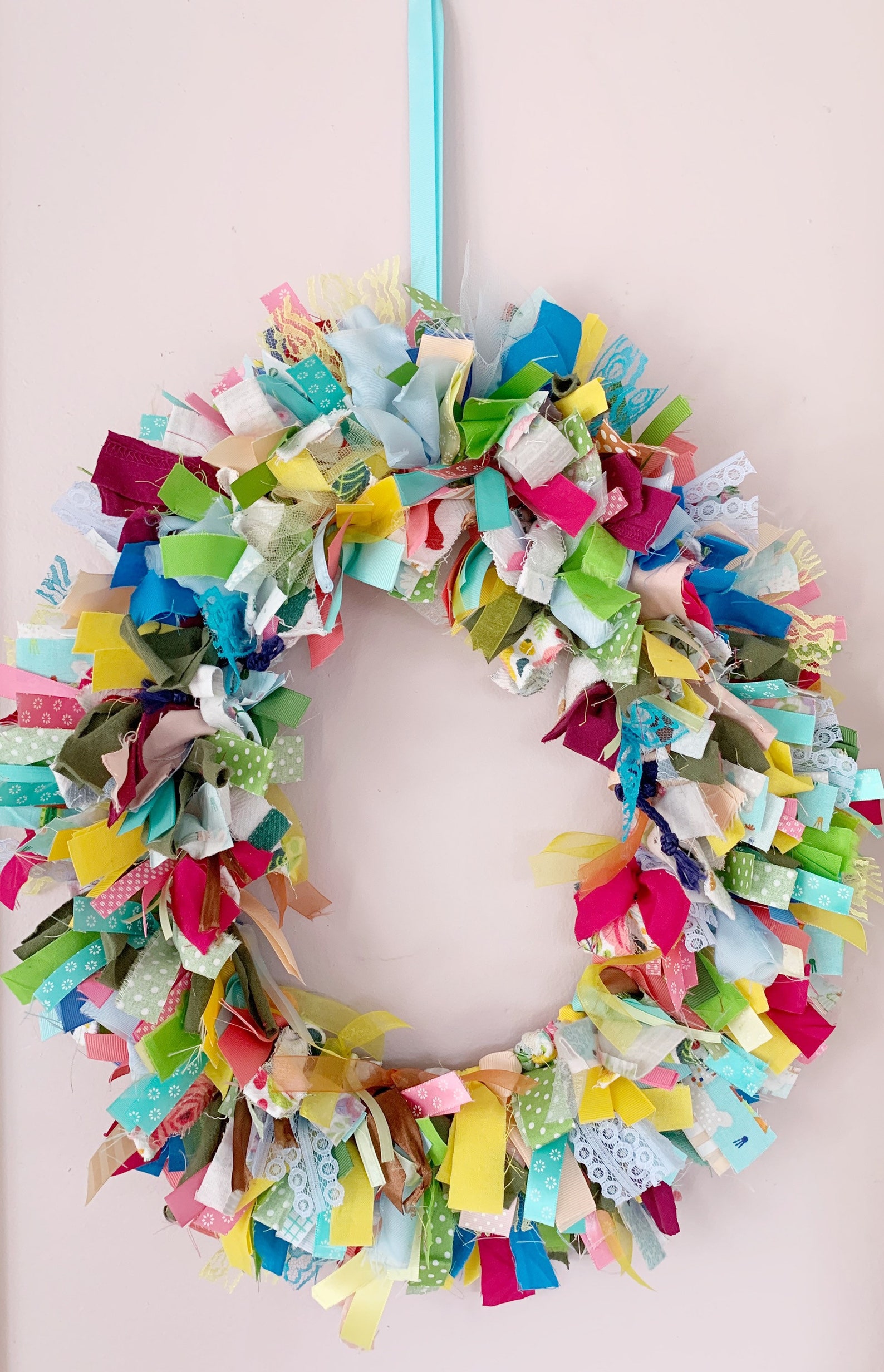 Easter Egg Rag Wreath Spring Wall Decor Housewarming Gift - Etsy