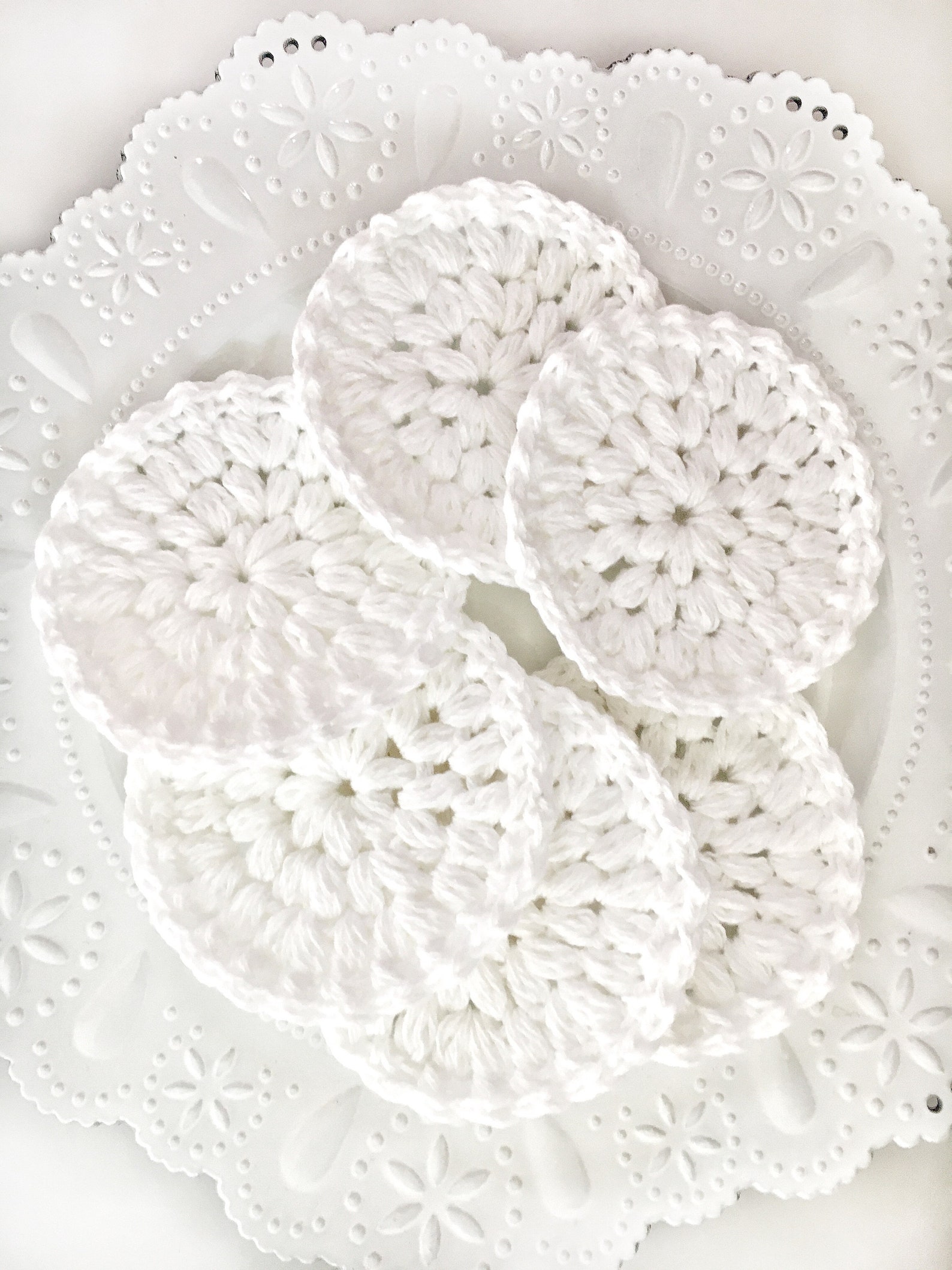 Coffee Bar Coaster Set of 6 Crochet Drink Coasters White - Etsy