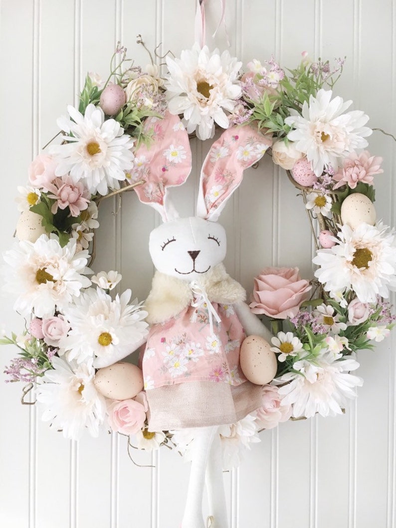 Easter Bunny Front Door Wreath Spring Wreath Wall Decor - Etsy