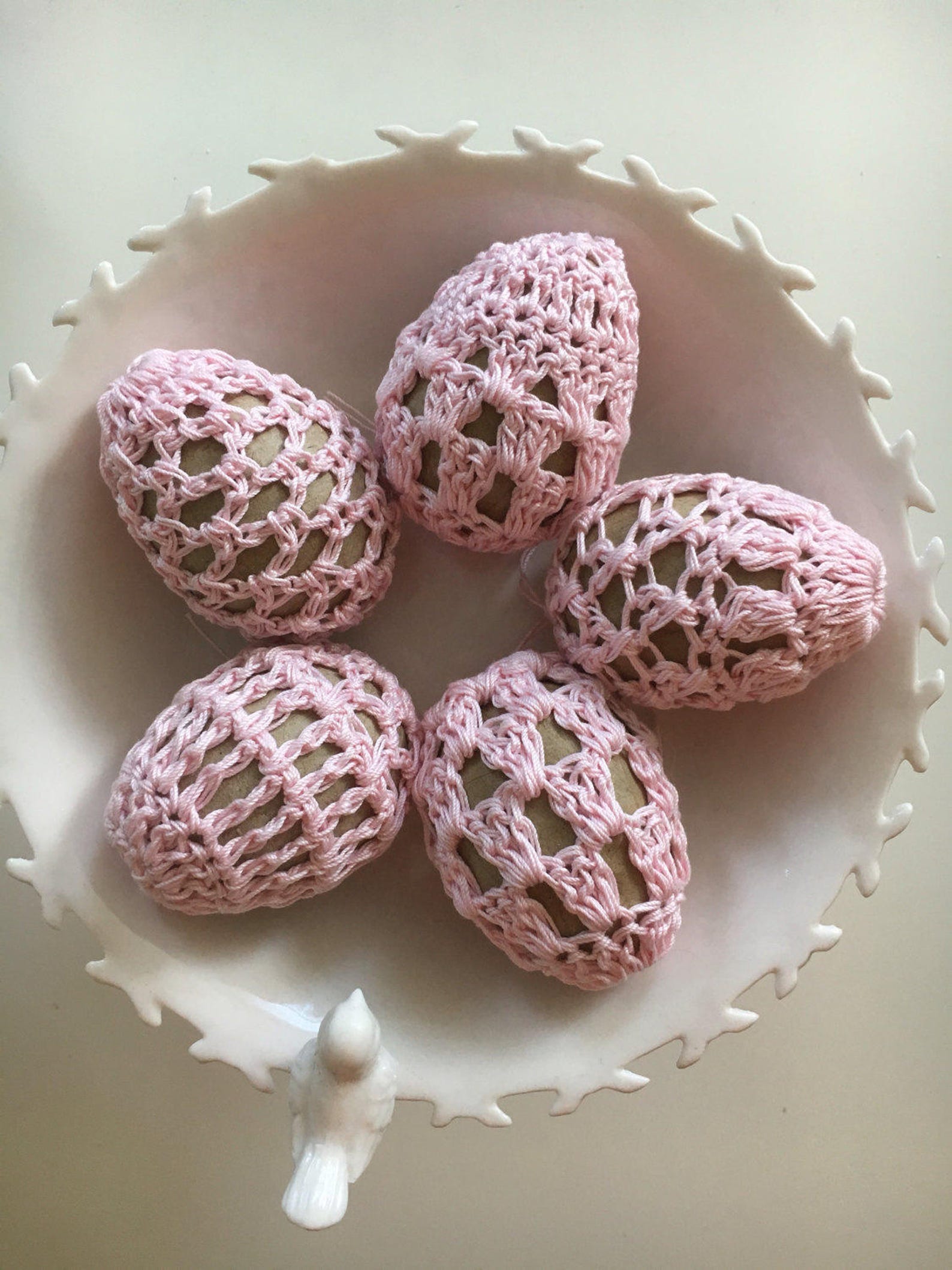 5 Blush Pink Easter Eggs - Easter Decor - Handmade Easter Egg Ornaments ...