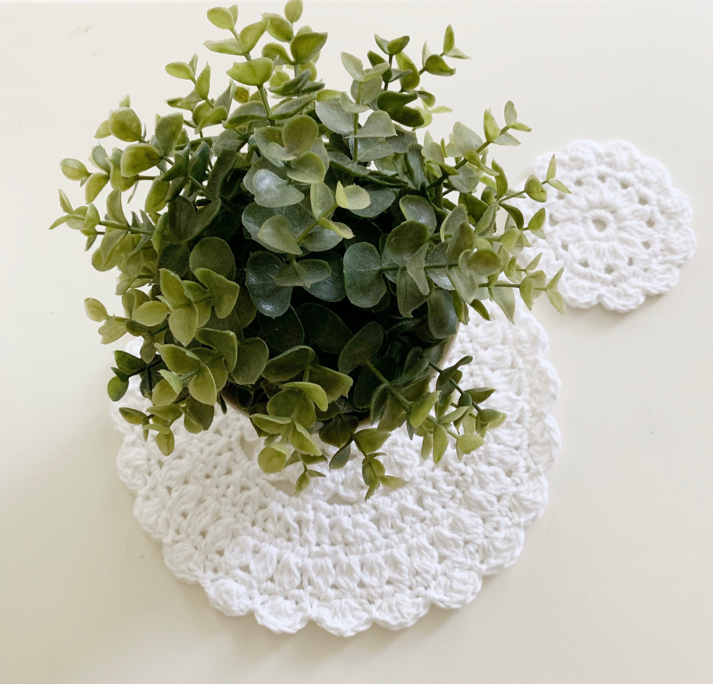 Farmhouse table decor crochet coaster kitchen placemat | Etsy