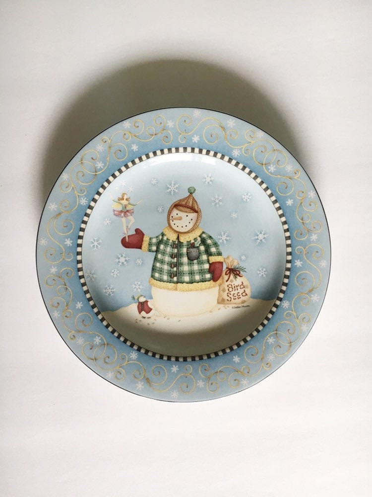 Vintage Oneida Snow Fairies Ceramic Salad Plate by Debbie Mumm - Etsy