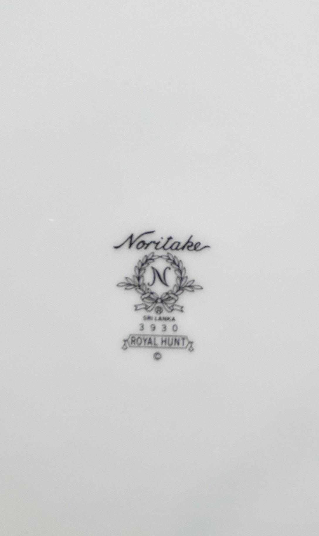 Fine China Dinner Plates Royal Hunt by Noritake - Vintage Ceramic Table ...