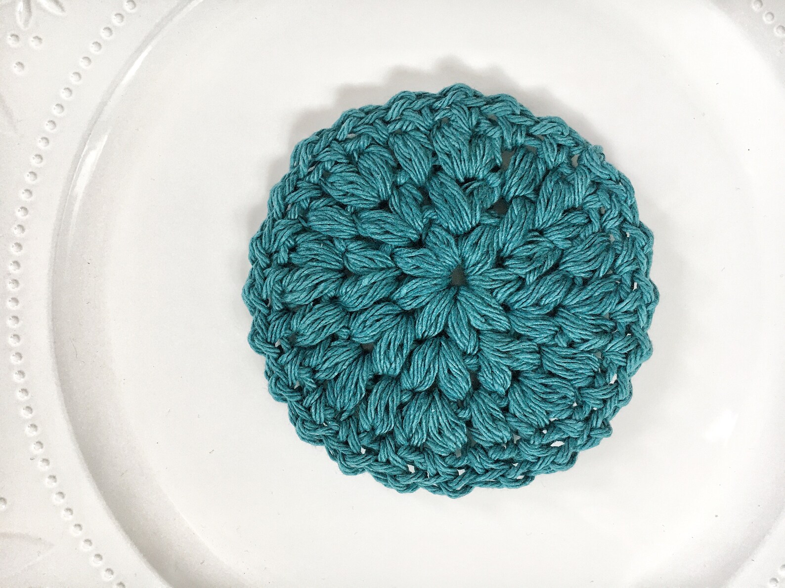 6 Crochet Drink Coasters Coffee Bar Coasters Teal Aqua - Etsy