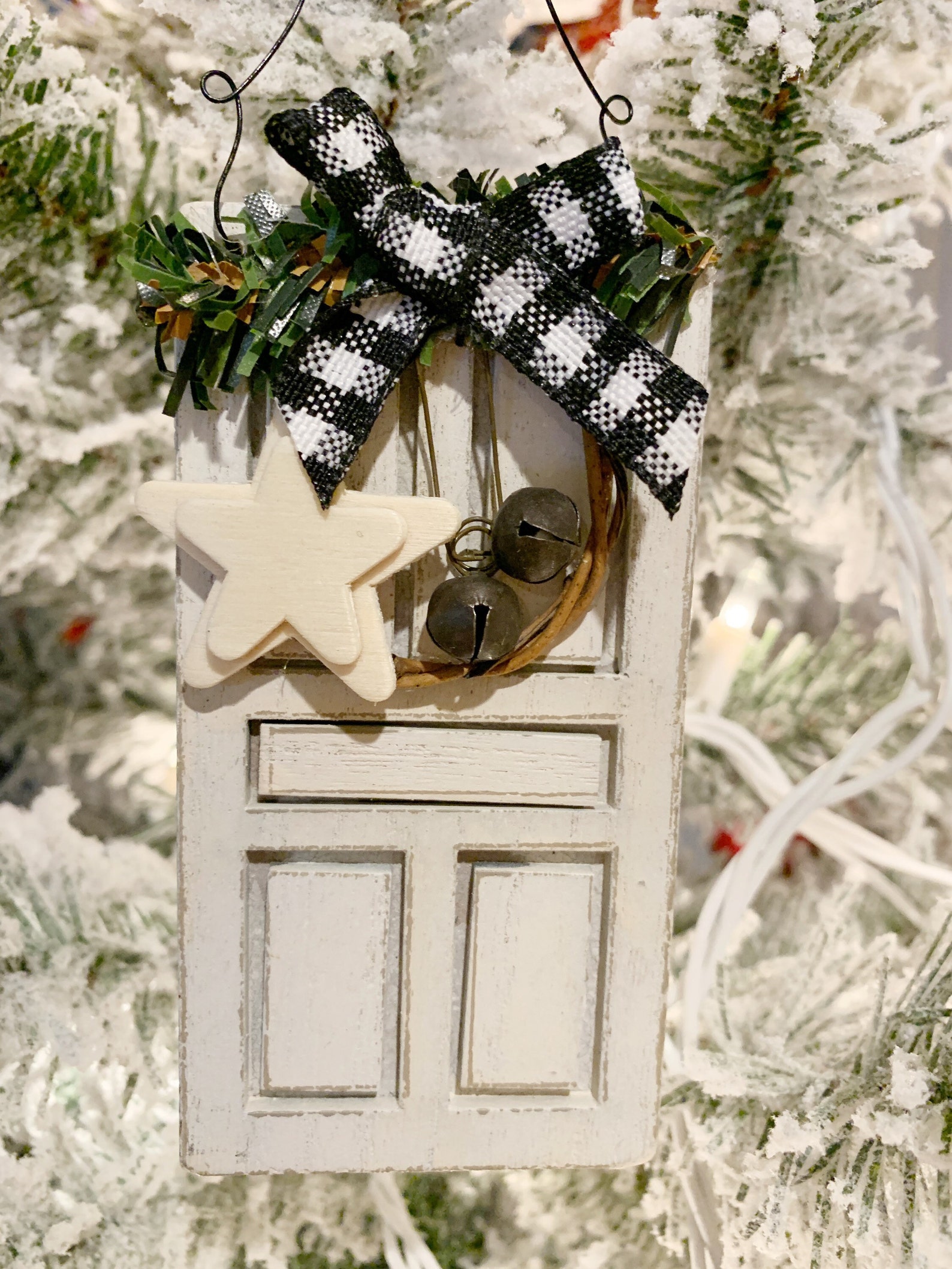 Mini Front Door Christmas Ornament Farmhouse Holiday Decor - Etsy