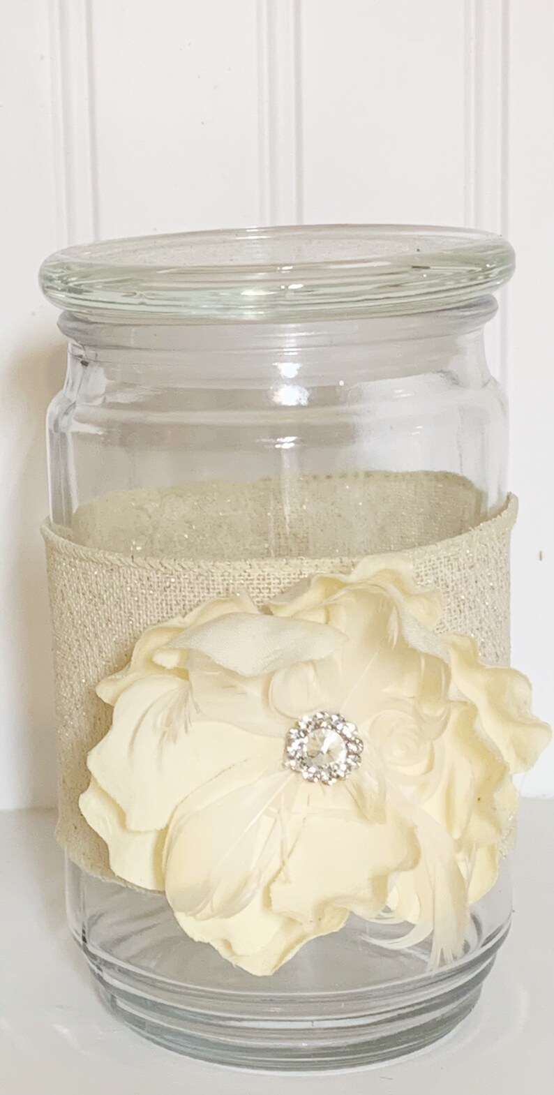 Glass Jar Container Set of 2 Decorative Storage Jars - Etsy