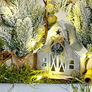 Winter Tree Scenery Table Decor Arrangement Rustic Holiday Decor ...