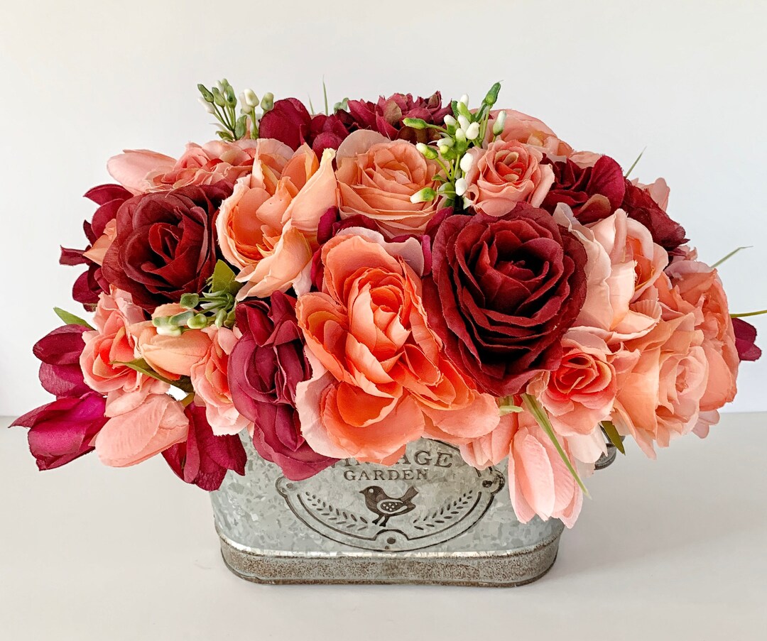 Rustic Home Decor Flower Arrangement - Farmhouse Decor Birthday Gift - Etsy