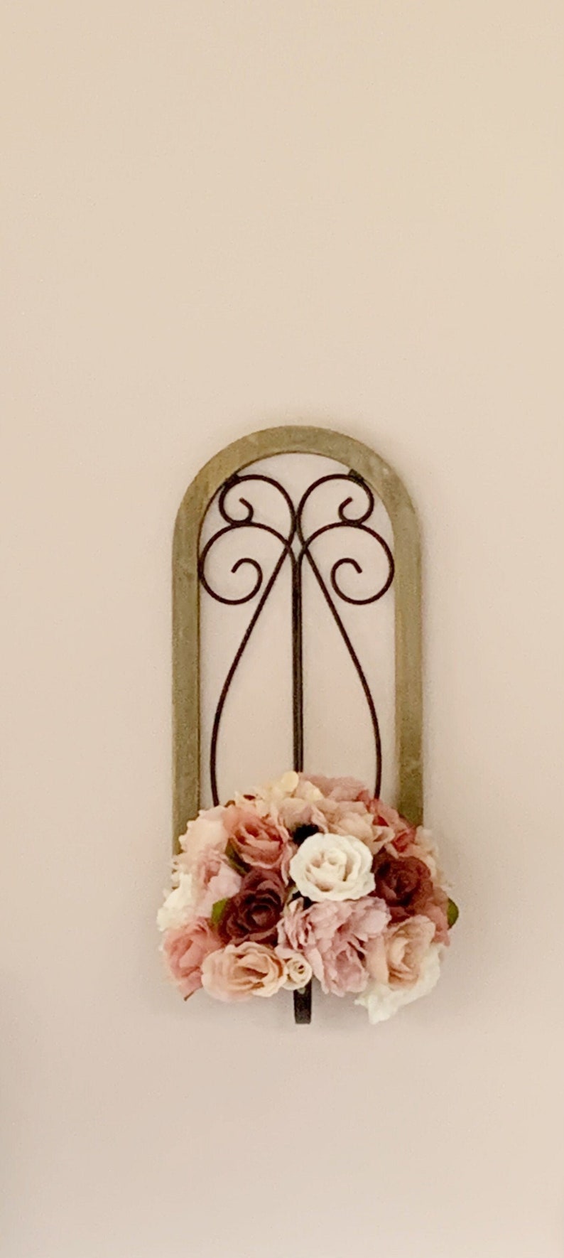Rustic Farmhouse Wall Decor Floral Wall Sconce Flower | Etsy