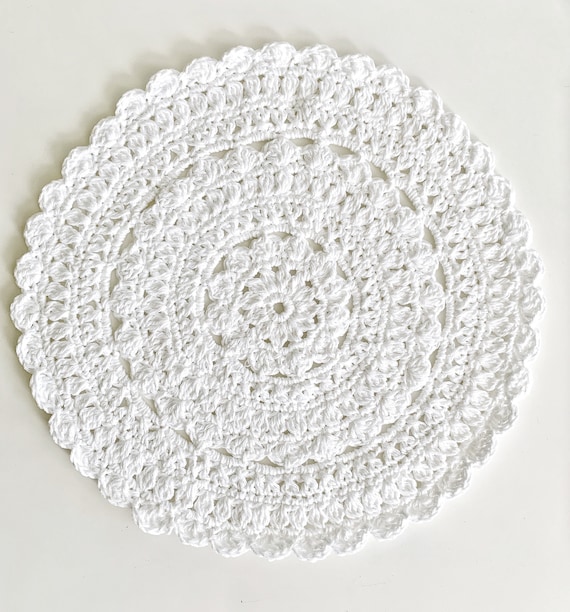 White Cotton Place Mat Farmhouse Decor Mandala Style - Etsy