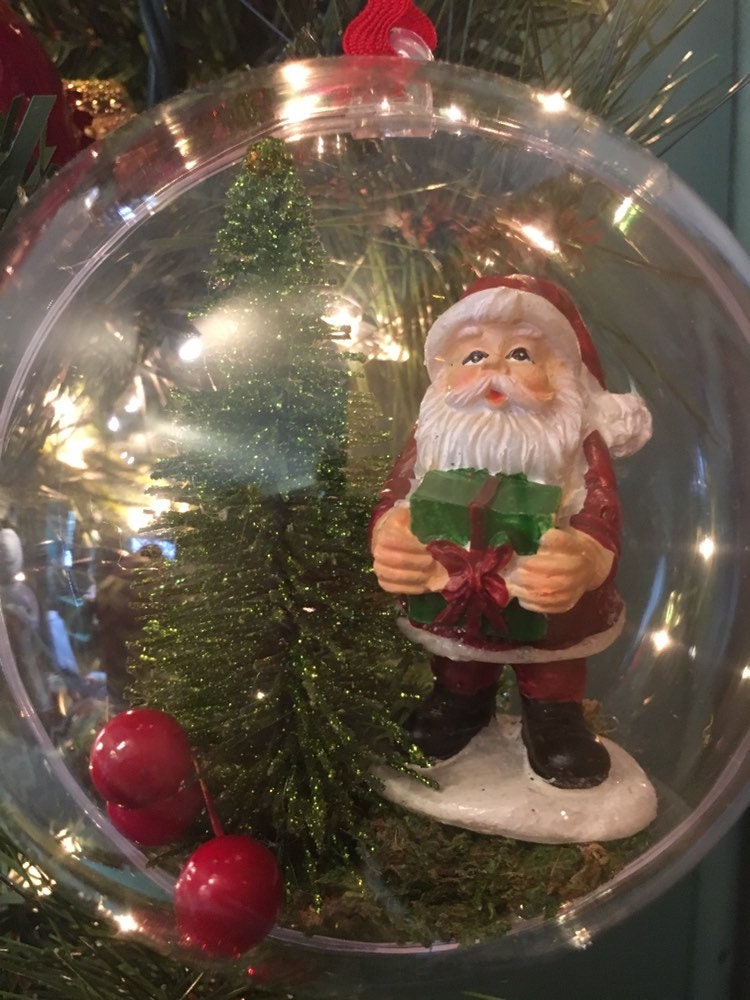 Santa Claus Christmas tree ball ornament Santa Holiday | Etsy