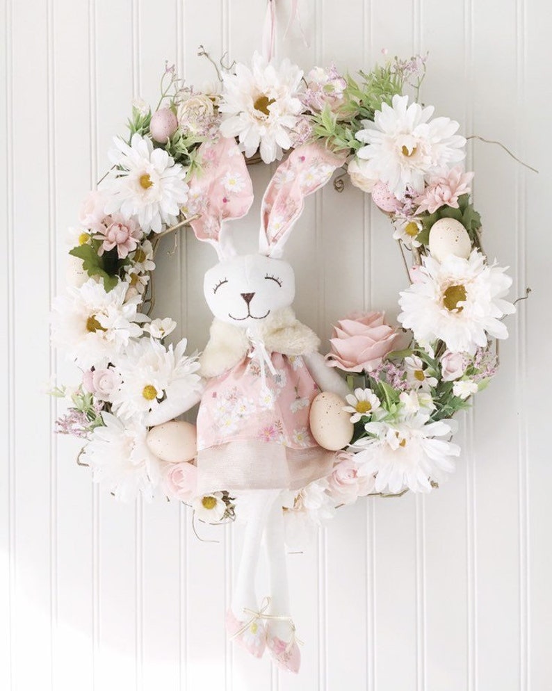 Easter Bunny Front Door Wreath Spring Wreath Wall Decor - Etsy
