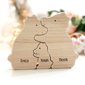 Wooden Bear Family Puzzle . Mother's Day Gift . Ecpecting Family Gift ...