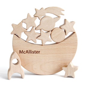 Personalized Space Themed Balance Toy Wooden Game for Children | Etsy