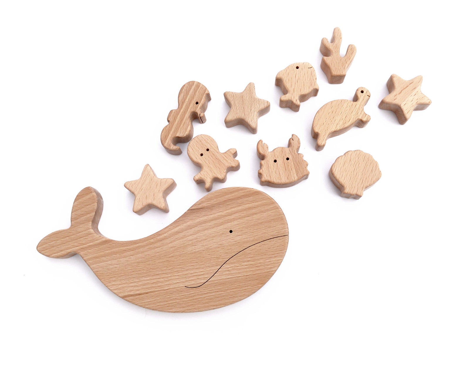 Wooden Whale Toy for Toddlers . Personalized Stacking Sea - Etsy