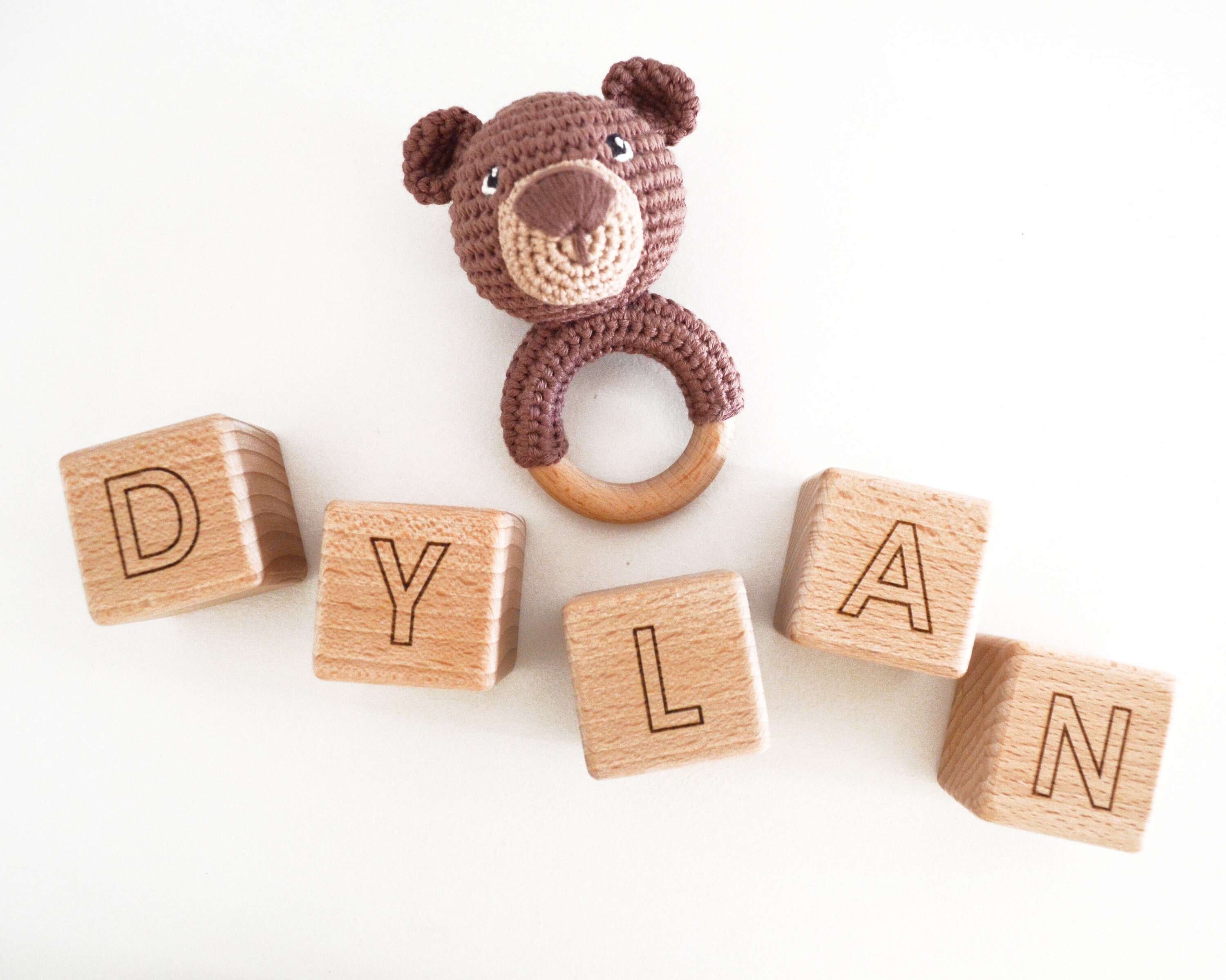 Baby wood name blocks for nursery . Personalized shelf decor . | Etsy
