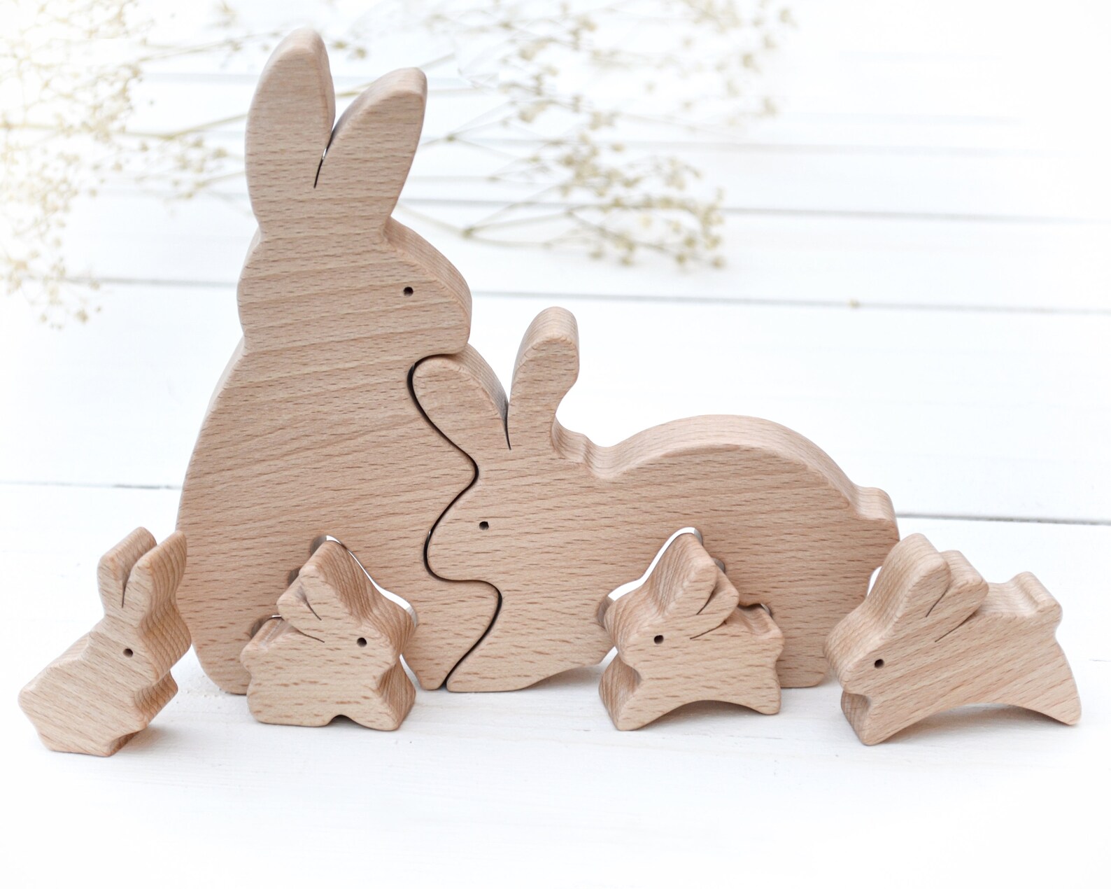 Wooden Bunny Puzzle Personalized Gifts for Mom. Easter Decor - Etsy