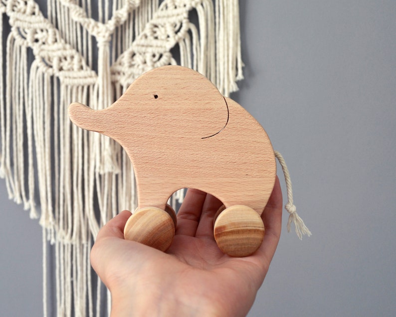 Personalized Wooden Elephant push toy . 1 year old boy gift . | Etsy