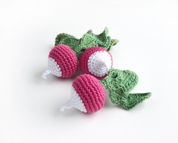 Radish Crochet Play Food Toy Crochet Vegetables Educational - Etsy