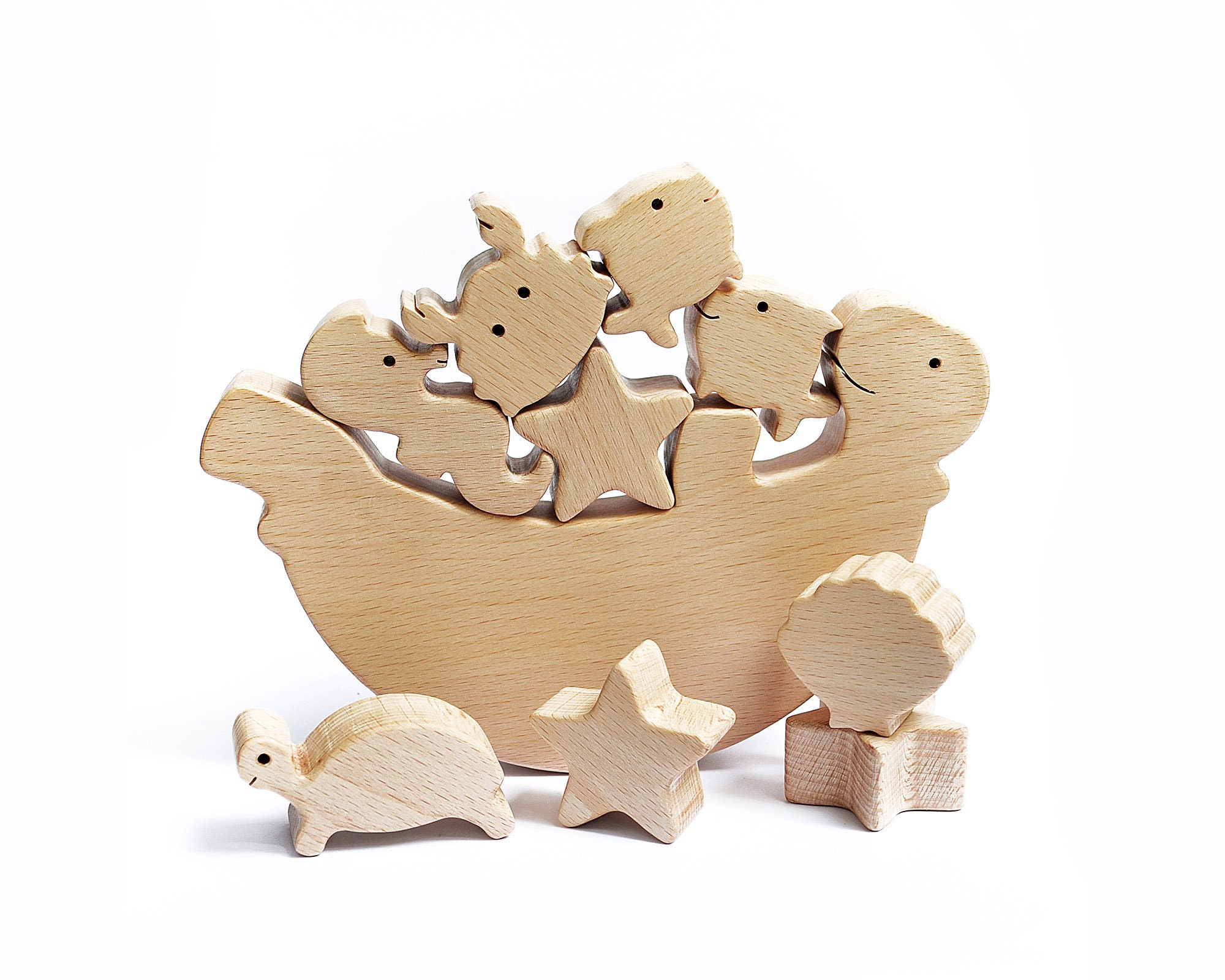 Personalized Turtle Wooden Stacking Toy . Balance Toy for | Etsy