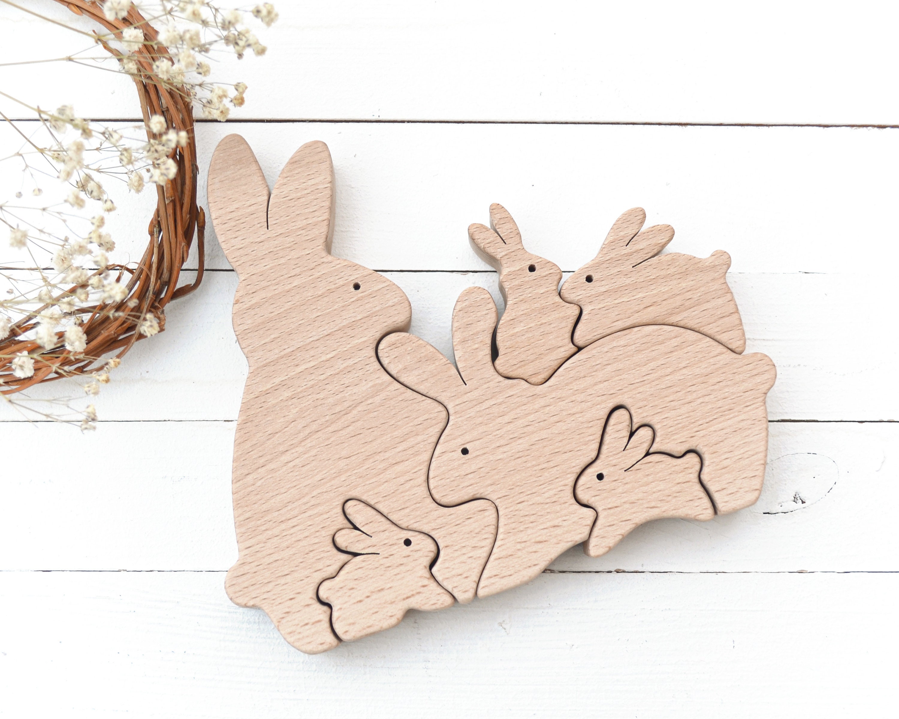 Wooden Bunny Puzzle Personalized Gifts for Mom. Easter Decor - Etsy