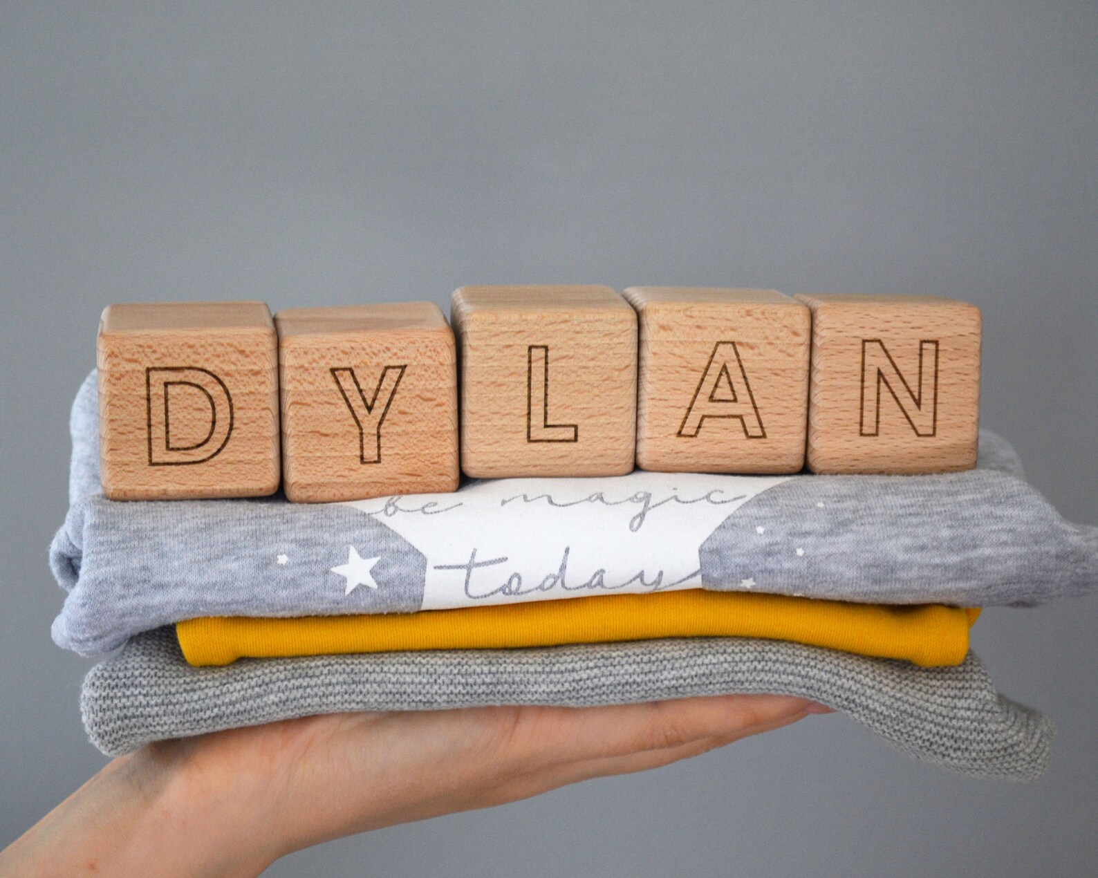 Baby wood name blocks for nursery . Personalized shelf decor . | Etsy