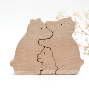 Wooden Bear Family Puzzle . Mother Day Gift . Expecting Family Gift ...