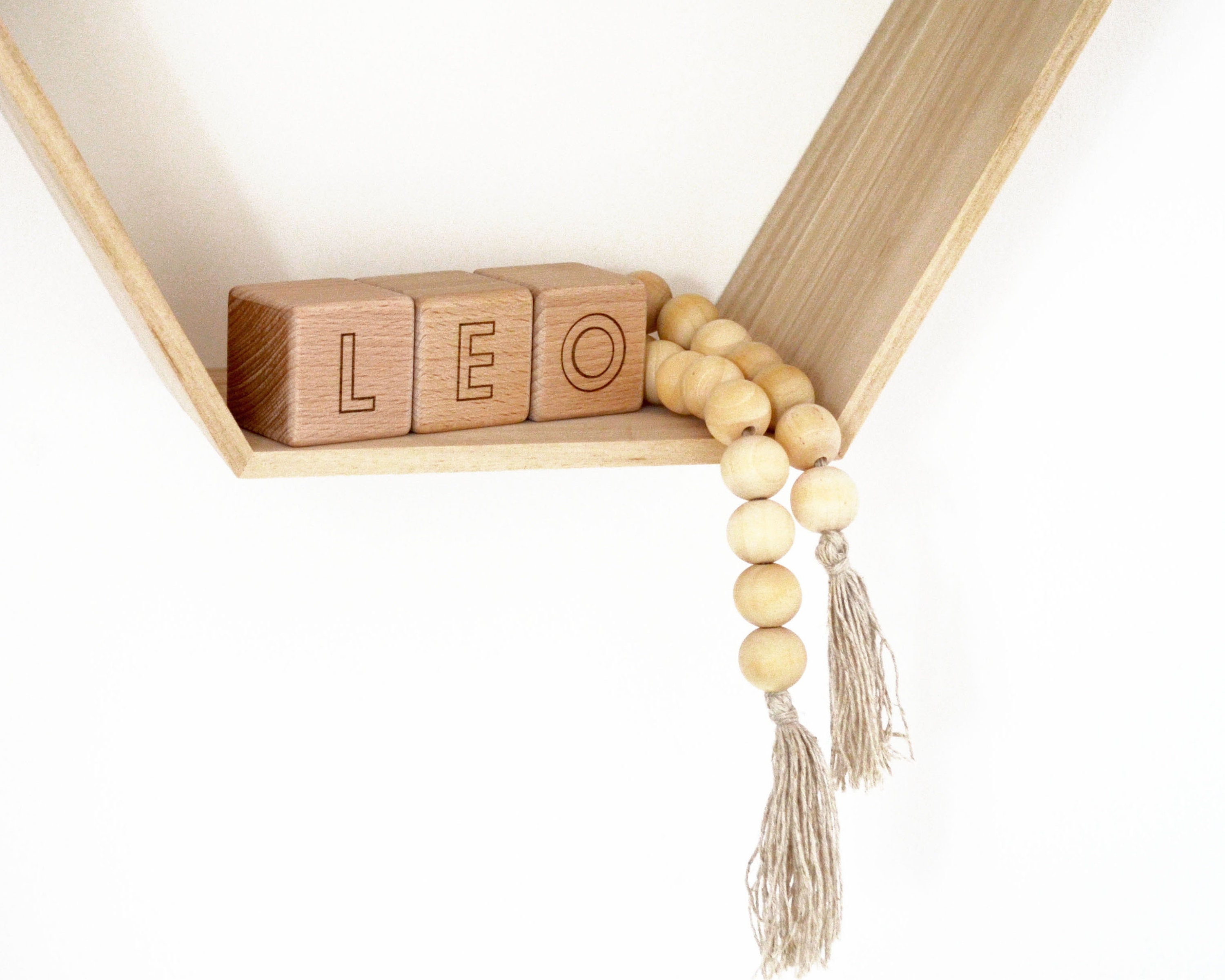 Baby wood name blocks for nursery . Personalized shelf decor . | Etsy