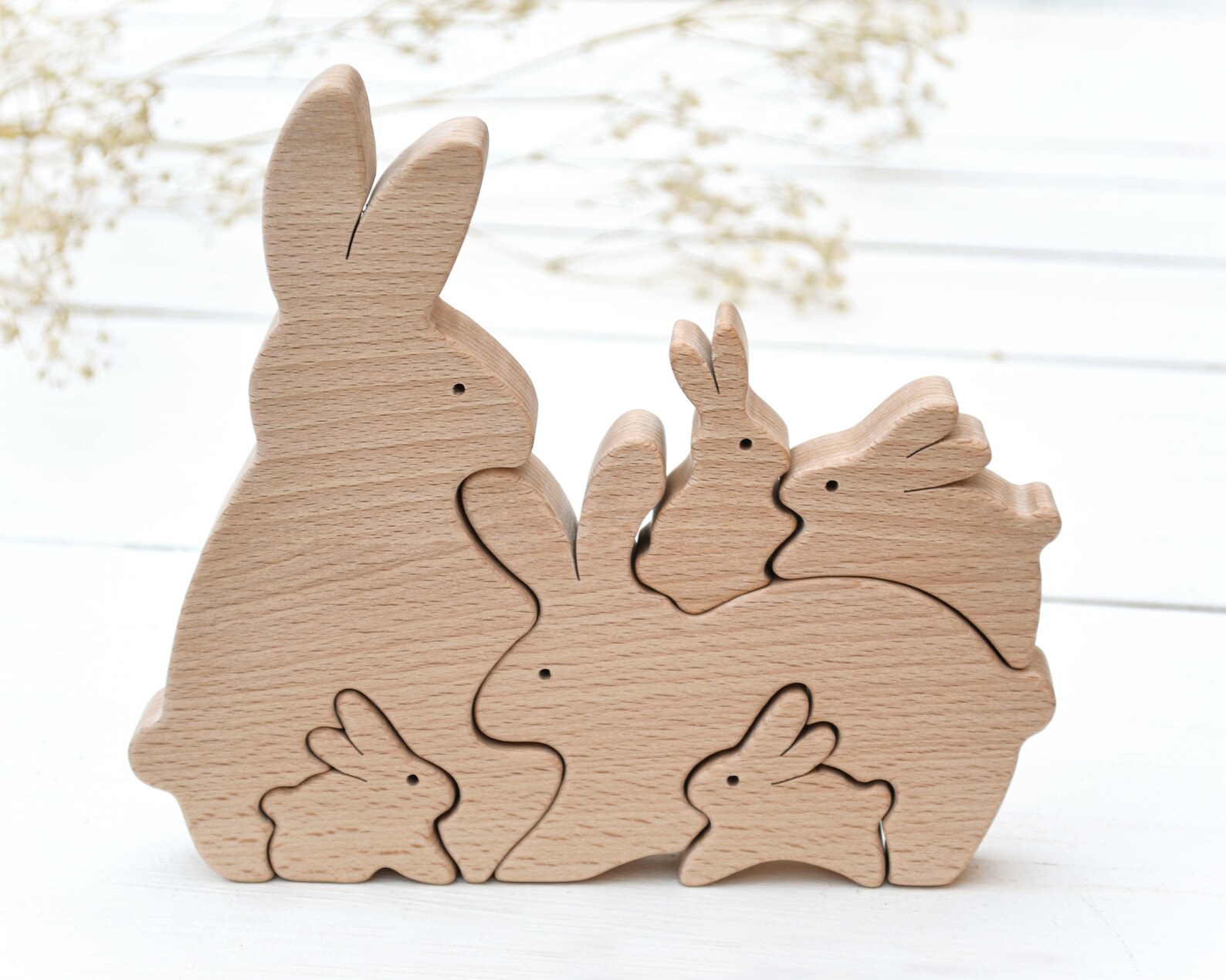 Wooden Bunny Puzzle Personalized Gifts for Mom. Easter Decor - Etsy
