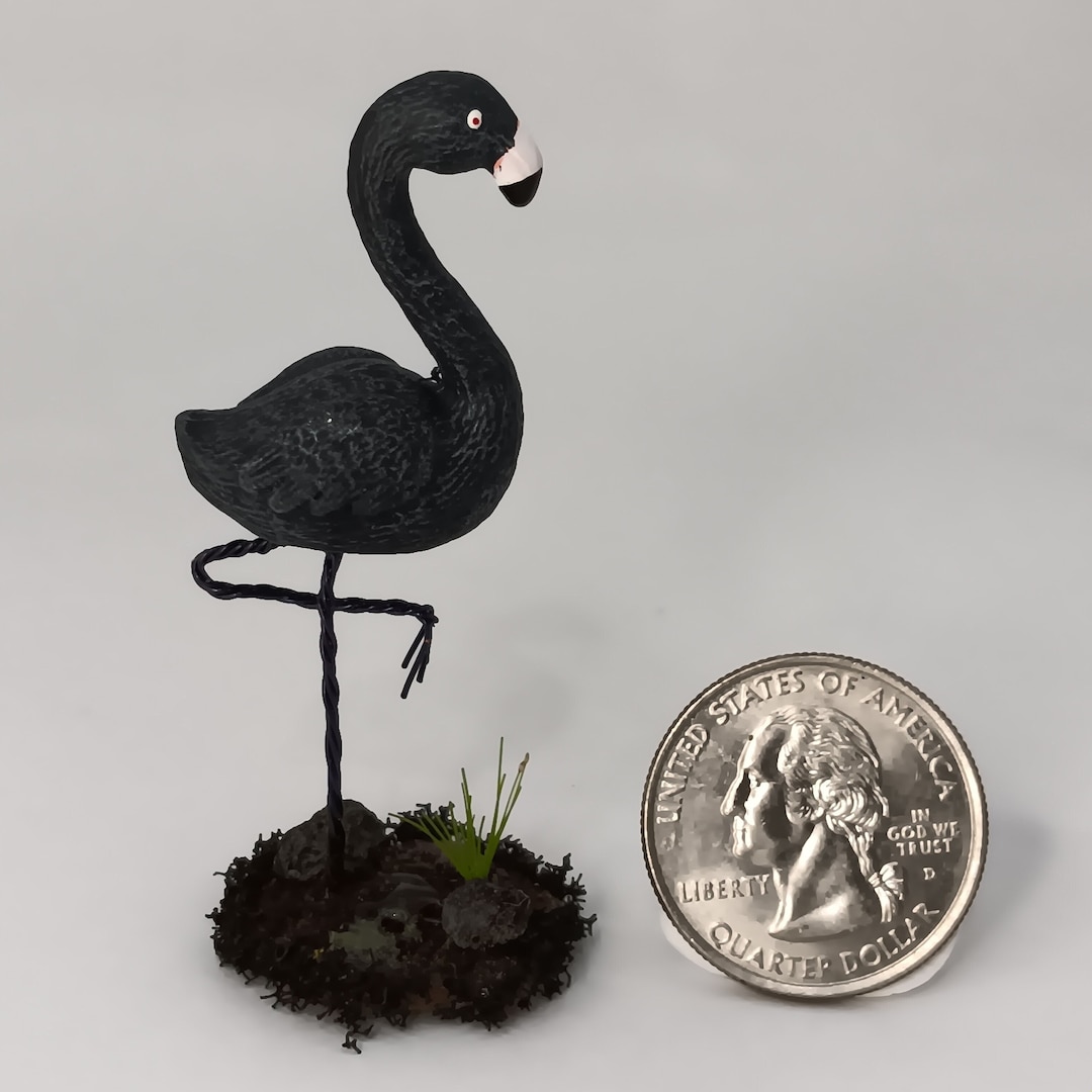 Vampire Lawn Flamingo Dollhouse Miniature 1:12 Scale wings Down - Etsy